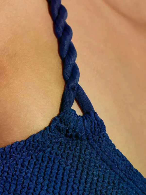 Hunza G Phoebe Crinkle-effect Bikini - Blue