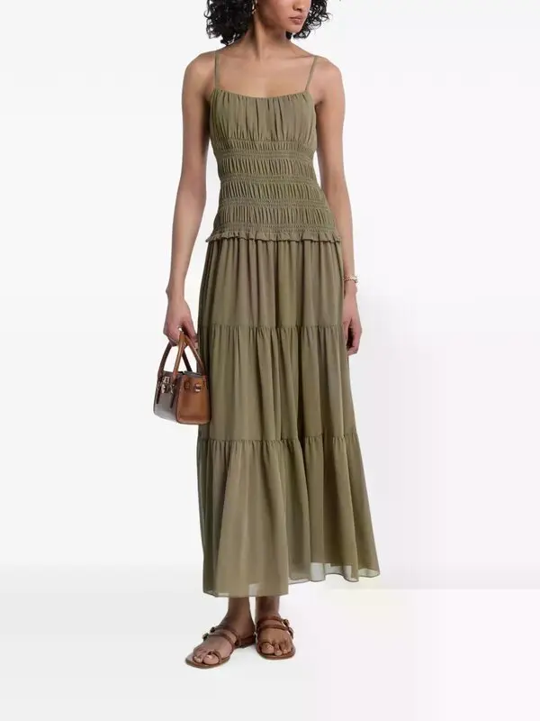 Michael Kors Smocked Tiered Midi Dress