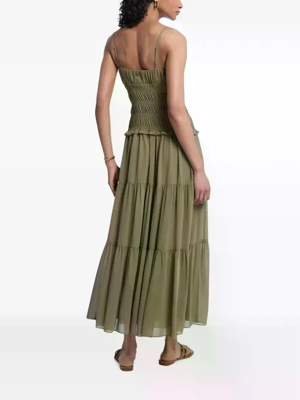 Michael Kors Smocked Tiered Midi Dress