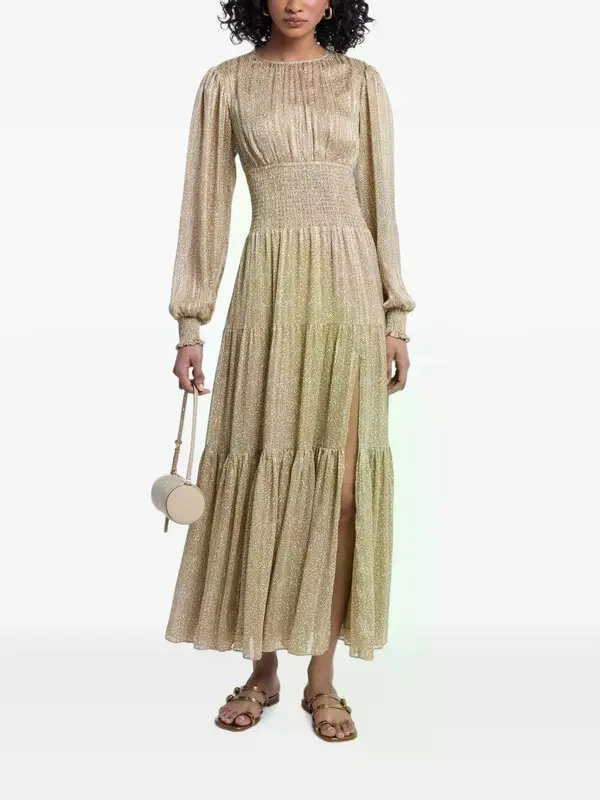 Michael Kors Smocked Tiered Midi Dress