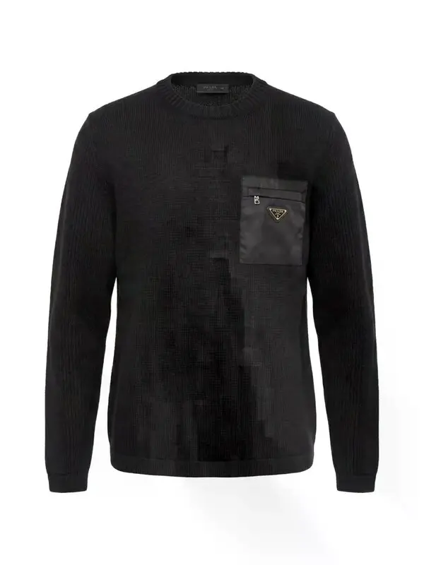 Prada Logo-plaque Pocket Sweater