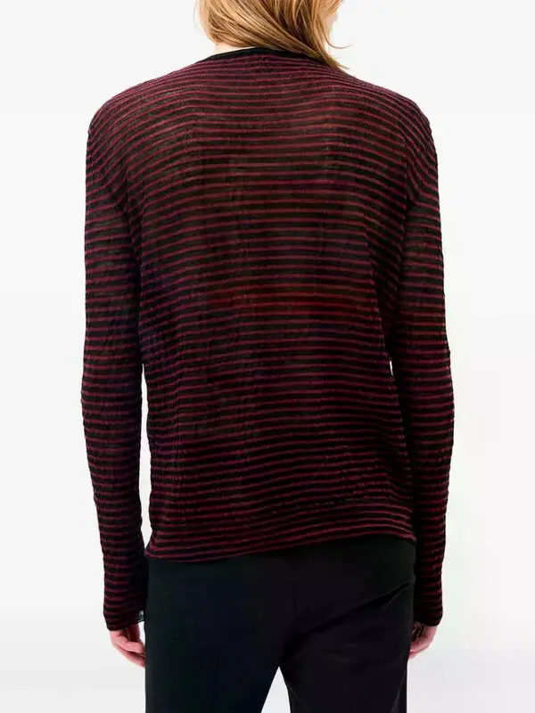 ANN DEMEULEMEESTER Striped Wool Long-sleeve Top