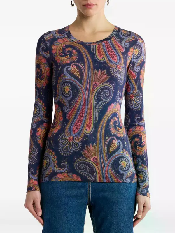 Etro Jersey Sweater With Paisley Motif