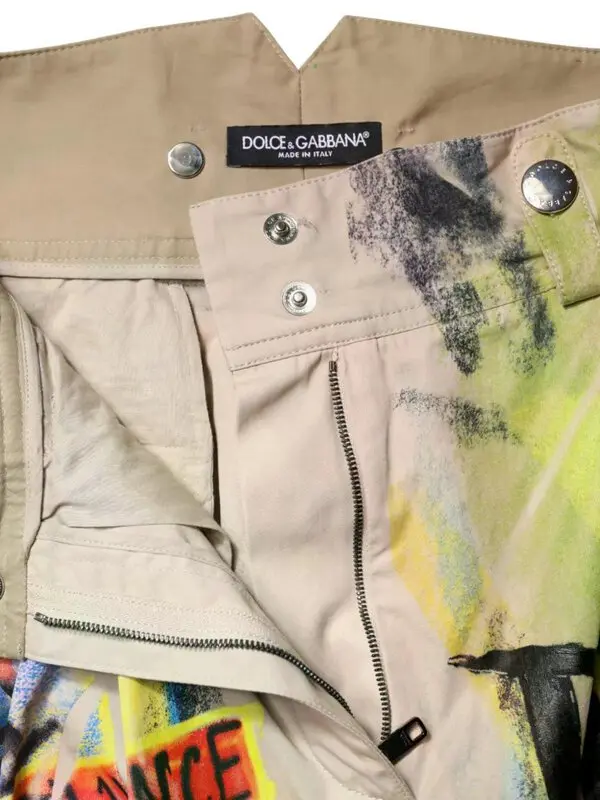 Dolce & Gabbana Graffiti Print Bermuda Shorts