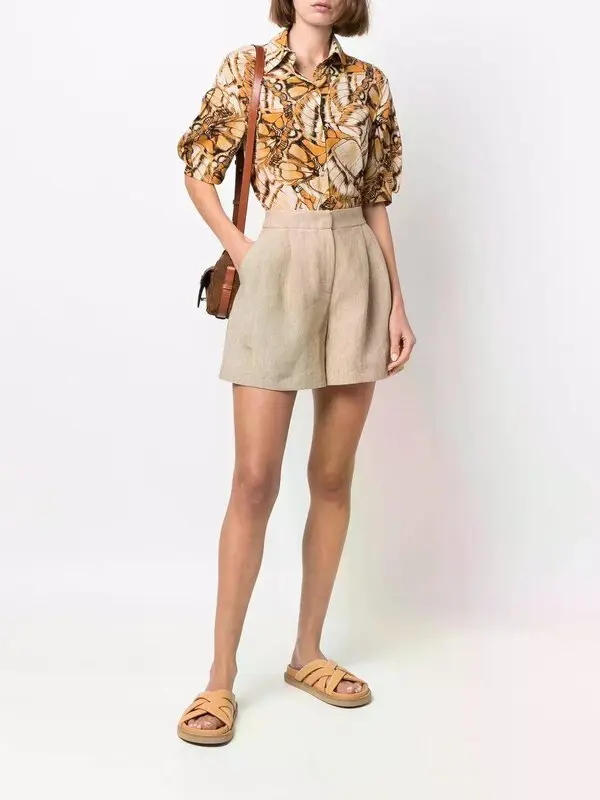 Alberta Ferretti Butterfly Print Silk Shirt