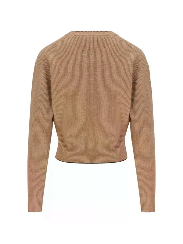 Chloé Ribbed Knit Heart-embroidered Sweater - Neutrals