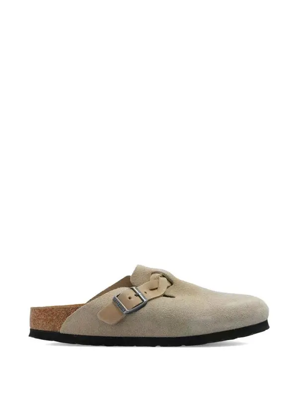 BIRKENSTOCK Boston Braided Suede Flat Mules
