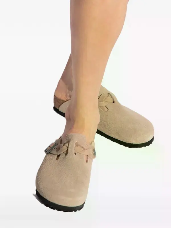 BIRKENSTOCK Boston Braided Suede Flat Mules