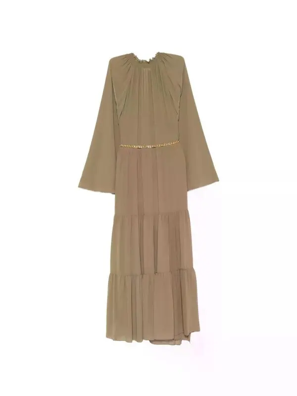 Michael Kors Belted Tiered Maxi Dress