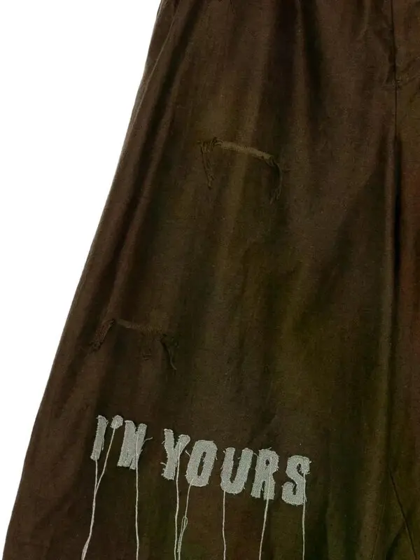 Yohji Yamamoto Slogan-embroidered Skorts