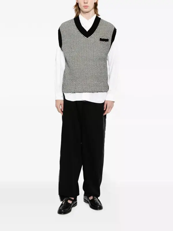 Yohji Yamamoto Embroidered Suspenders Trousers - Black