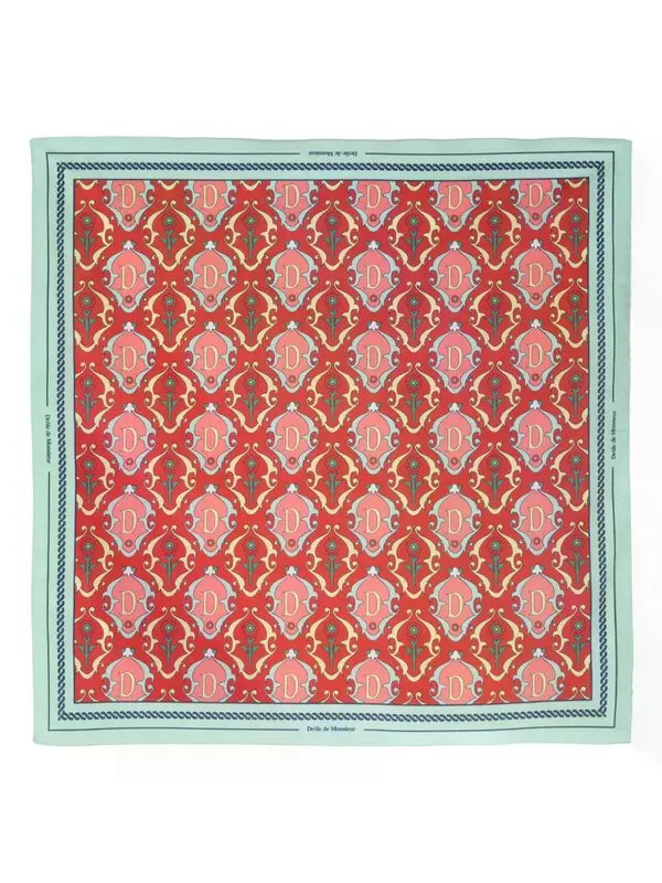 Drole De Monsieur Graphic-print Cotton Scarf - Red