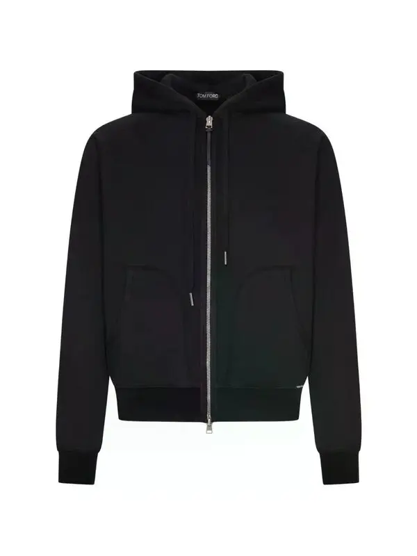 TOM FORD Zip-up Hoodie With Drawstring Hood - Black