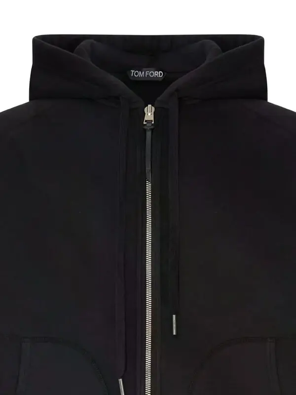 TOM FORD Zip-up Hoodie With Drawstring Hood - Black