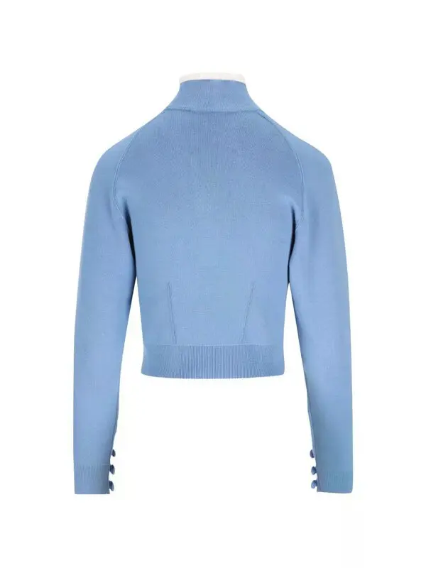 Chloé Lace-trimmed Wool Sweater - Blue