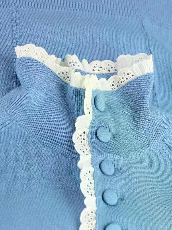 Chloé Lace-trimmed Wool Sweater - Blue