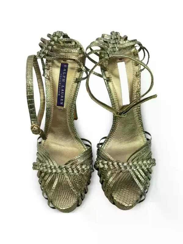 Ralph Lauren Snake-embossed Braided Platform Sandals