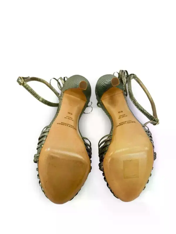 Ralph Lauren Snake-embossed Braided Platform Sandals