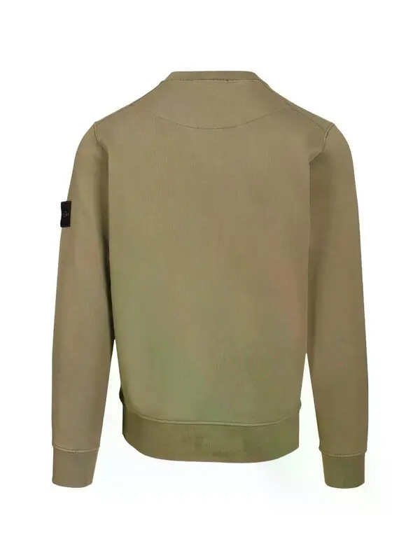 Stone Island Logo Patch Garment-dyed Sweatshirt