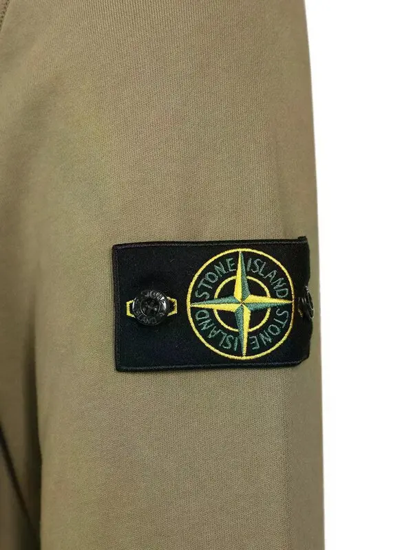 Stone Island Logo Patch Garment-dyed Sweatshirt
