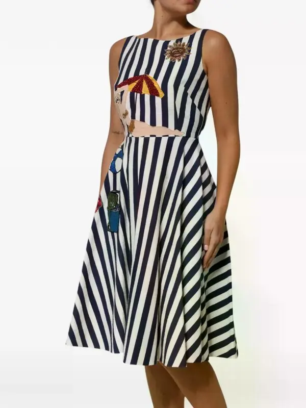 Dolce & Gabbana Striped A-line Midi Dress