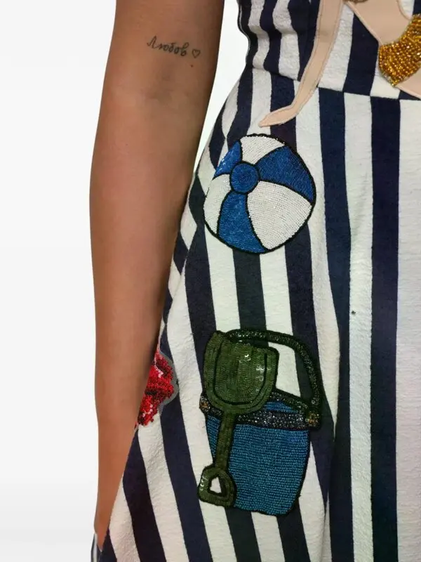 Dolce & Gabbana Striped A-line Midi Dress