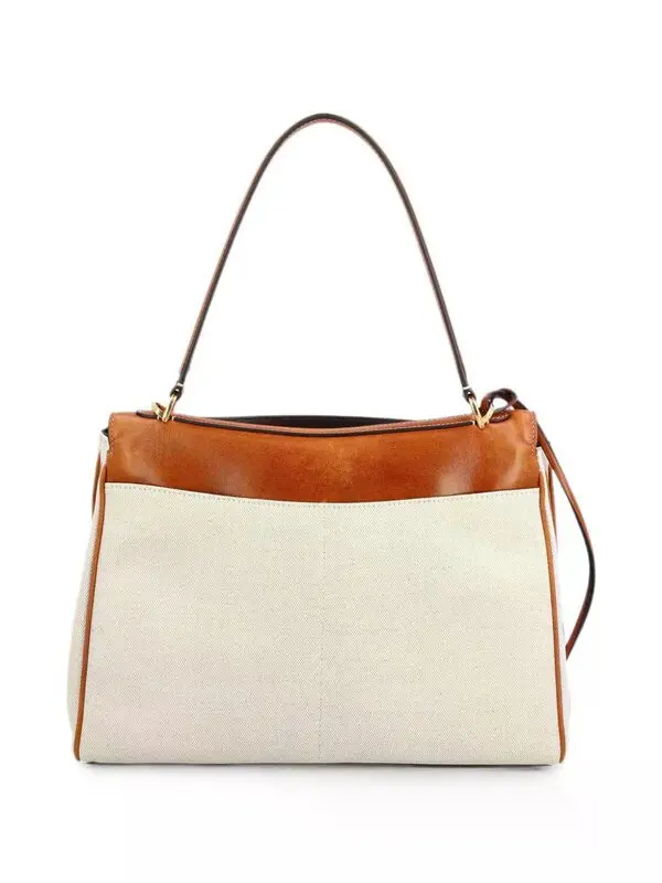 Balenciaga Rodeo Turnlock Fastening Canvas Handbag - Neutrals