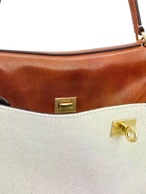 Balenciaga Rodeo Turnlock Fastening Canvas Handbag - Neutrals