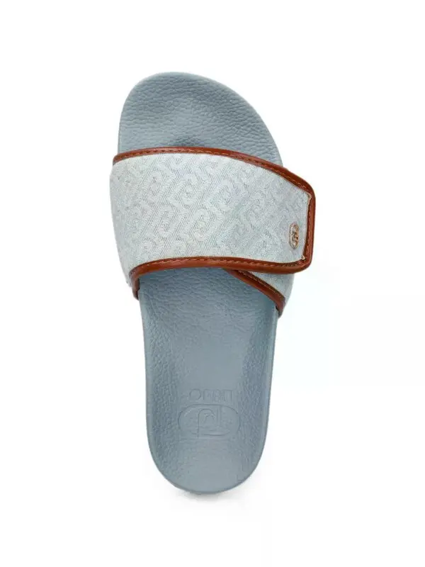Liu Jo Monogram Pattern Touch-strap Slides