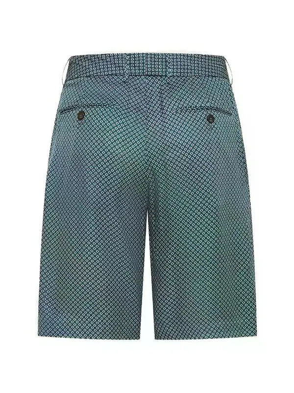 CRUNA Clichy Geometric-print Pleated Shorts
