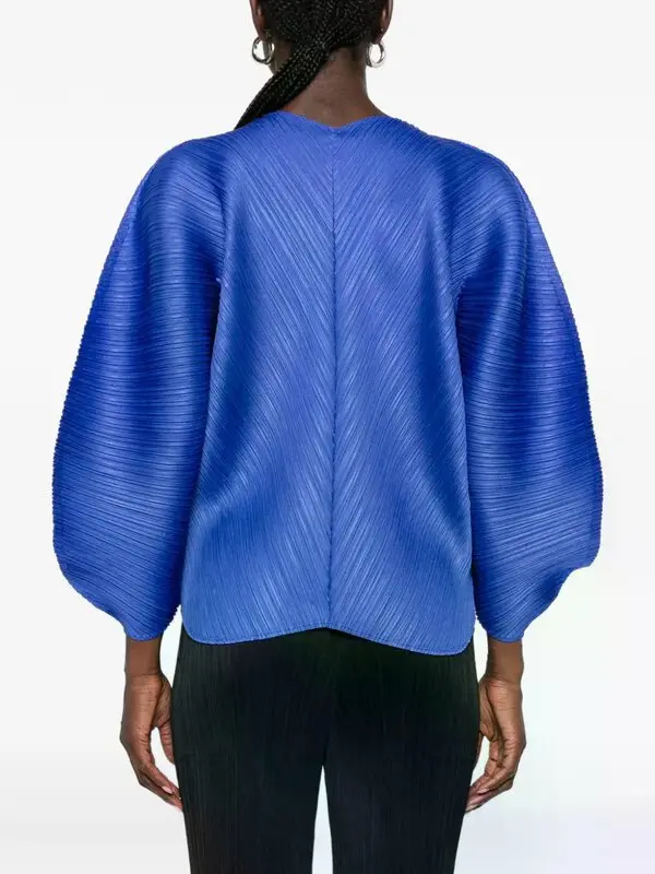 Issey Miyake Coast Pleated Top With Lantern Sleeves