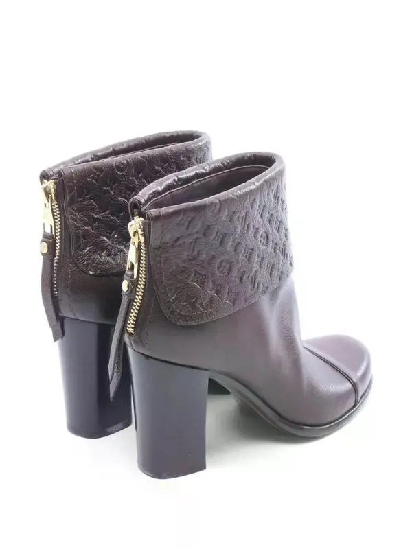 LOUIS VUITTON Monogram-embossed Ankle Boots