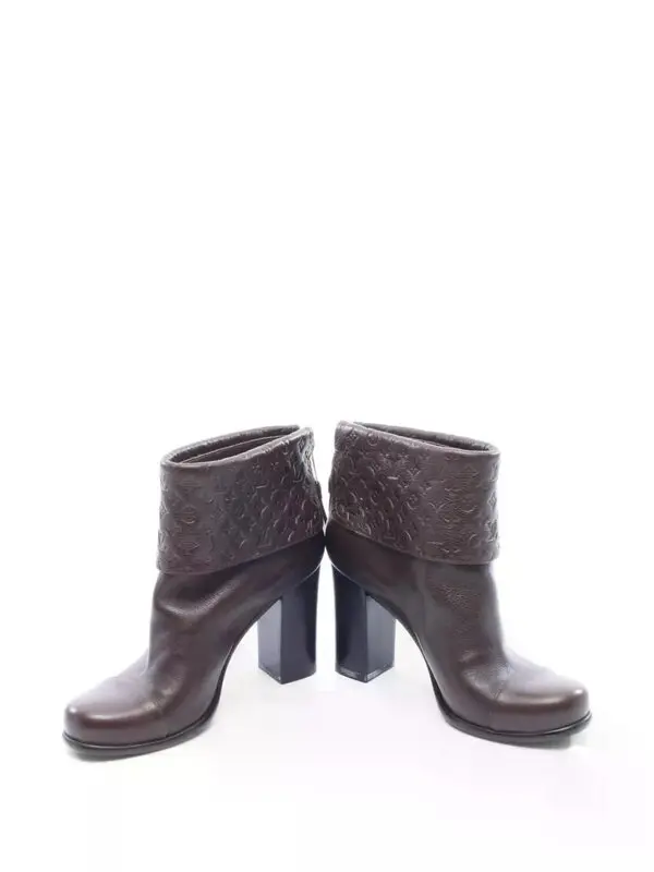 LOUIS VUITTON Monogram-embossed Ankle Boots