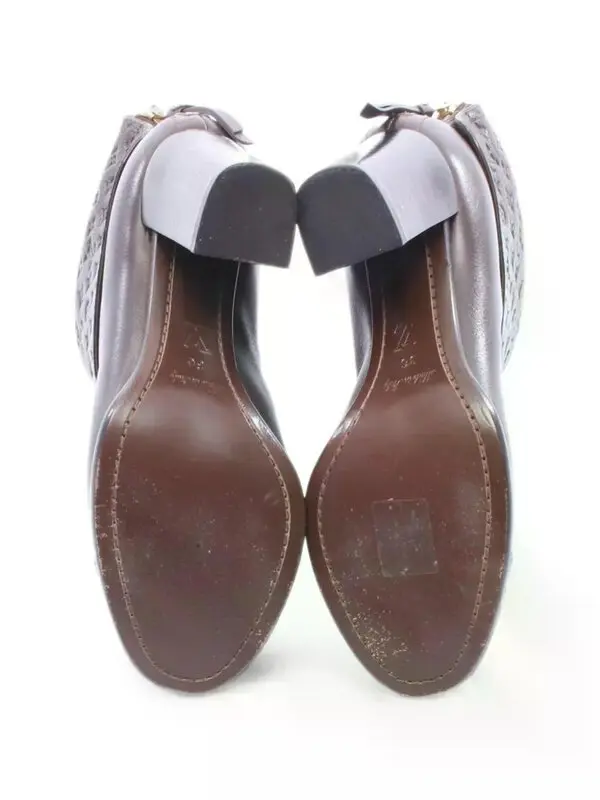 LOUIS VUITTON Monogram-embossed Ankle Boots