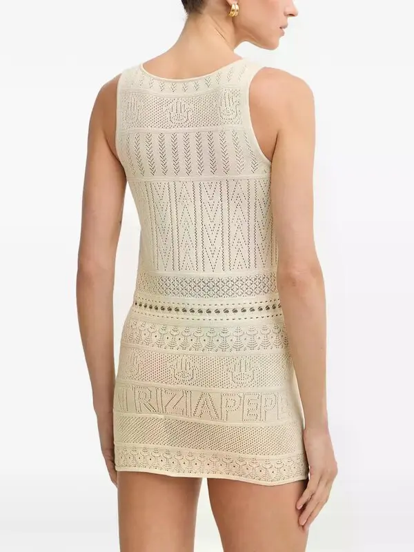 Patrizia Pepe Crochet Knit V-neck Top