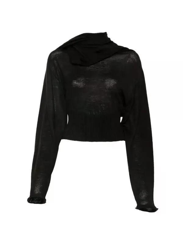 Rick Owens Draped Neck Ribbed Top
