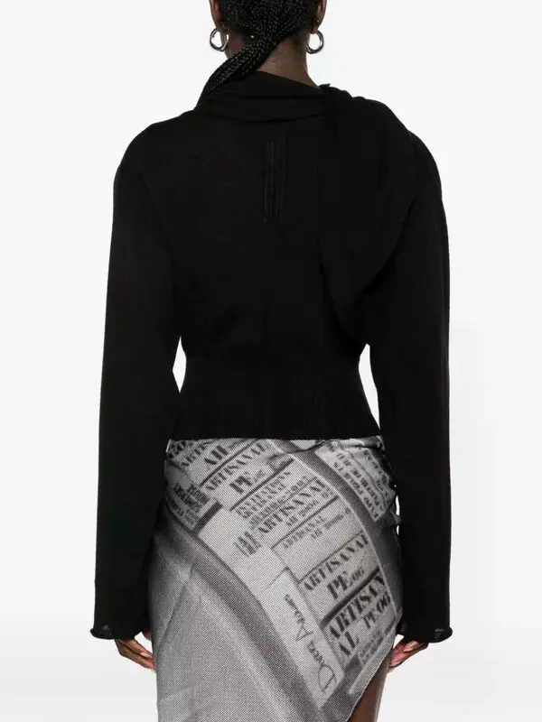Rick Owens Draped Neck Ribbed Top