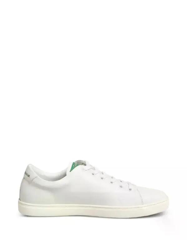 Dolce & Gabbana Embroidered Rose Leather Sneakers