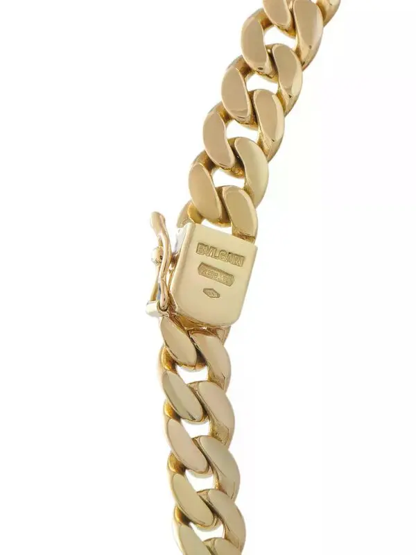 BVLGARI 18k Yellow Intaglio Diamond Necklace - Gold