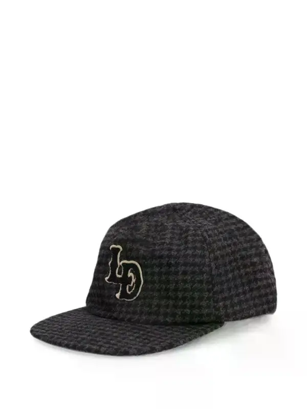 LES DEUX Houndstooth Baseball Cap - Black