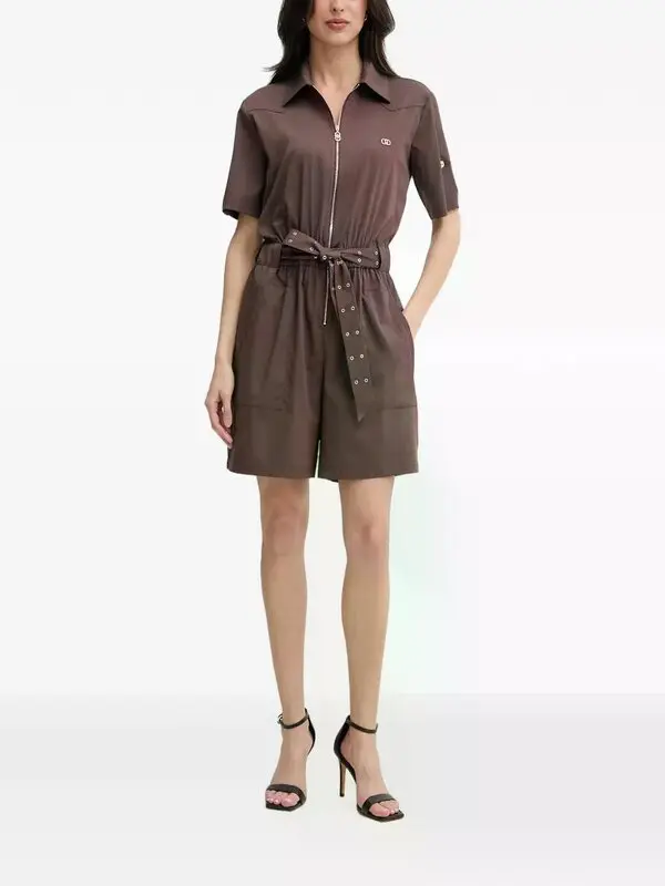 Liu Jo Belted Zip-up Playsuit - Brown
