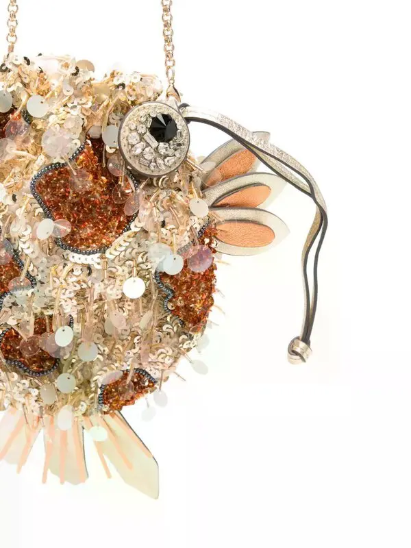ANYA HINDMARCH Koi Fish Sequin Clutch Bag - Gold