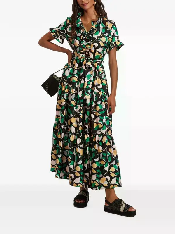 La DoubleJ Printed Silk Maxi Dress - Black