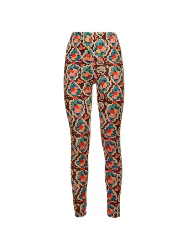 La DoubleJ Floral-print Leggings - Brown