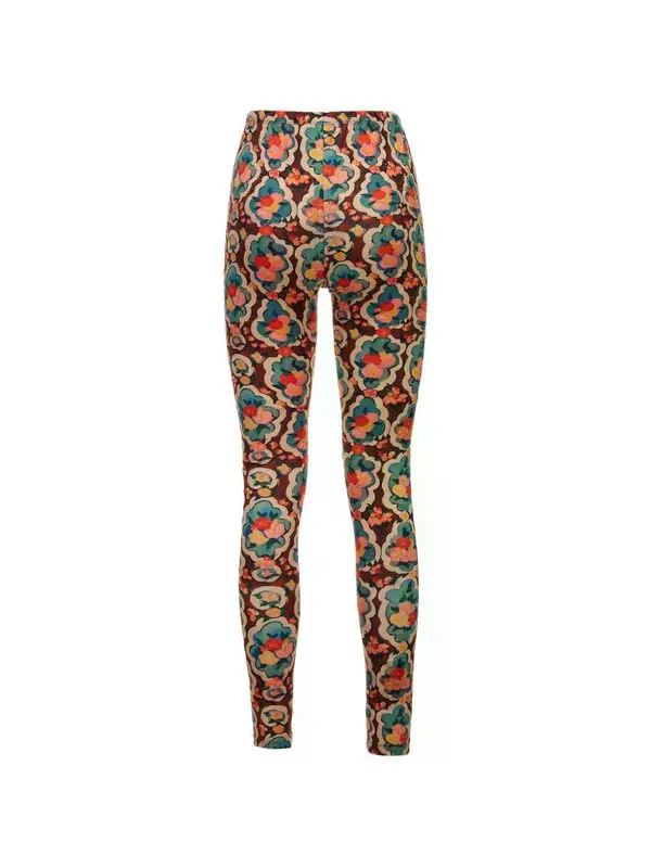 La DoubleJ Floral-print Leggings - Brown