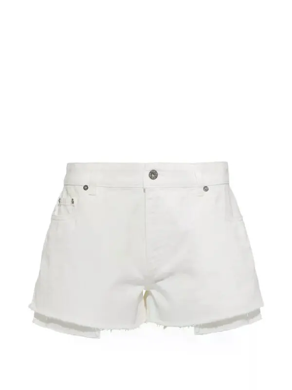 Miu Miu Denim Shorts With Raw Edges
