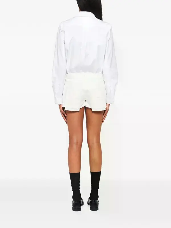 Miu Miu Denim Shorts With Raw Edges