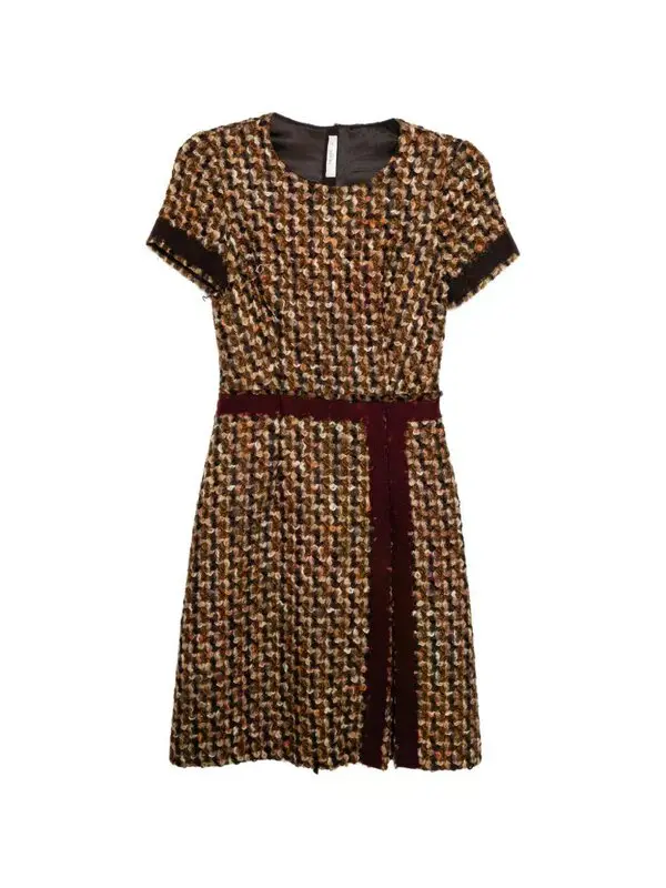 Prada Tweed Short Sleeve Dress