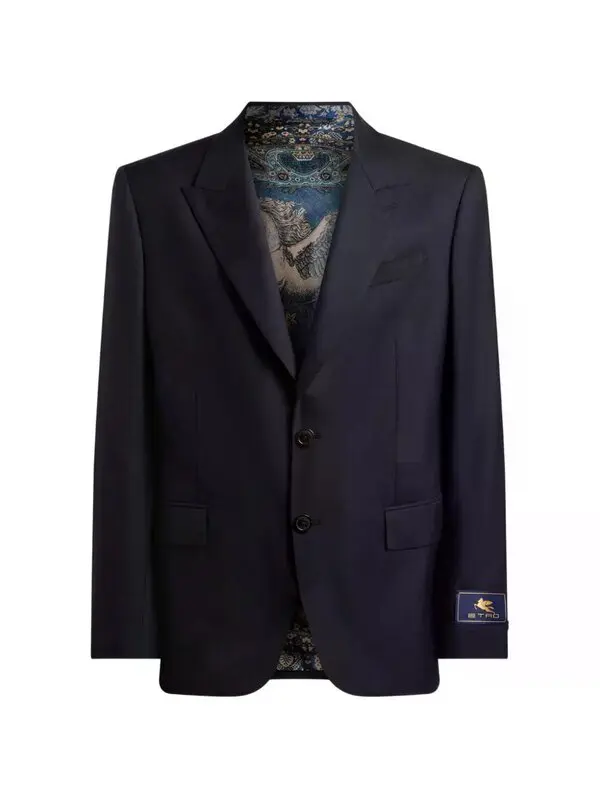 Etro Single-breasted Wool-blend Flannel Jacket