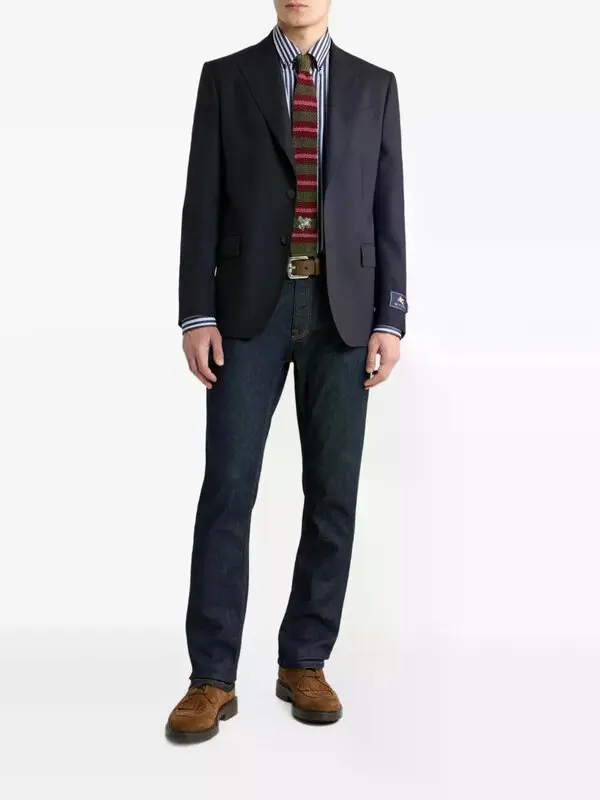 Etro Single-breasted Wool-blend Flannel Jacket